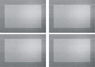 ASA Selection 78088076 Weboptik Tischset, 46 x 33 cm, Polychlorid, Silber/schwarz (4er Pack)
