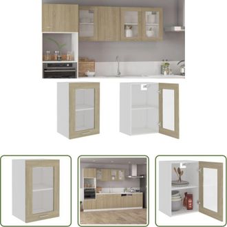 vidaXL K&uuml;chenregal - H&auml;ngeglasschrank Lyon Sonoma-Eiche 40x31x60 cm Holzwerkstoff