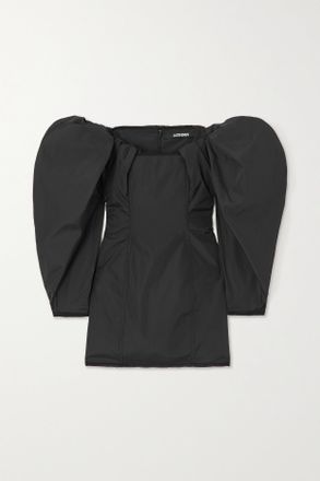 Jacquemus Schulterfreies Minikleid Aus Taft - Schwarz