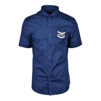 Dirk Bikkembergs Baumwolle Elasthan Hemd - - Shirts - Herren - Blau - 3XS