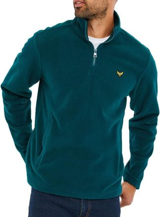 Threadbare Herren Fleecepullover mit kurzem Rei&szlig;verschluss Outdoor Sweatshirt, Petrol, S