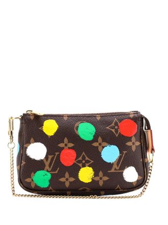 Louis Vuitton Pochette Accessoires Yayoi Kusama Painted Dots Monogram Canvas Mini clutch bag - Marron