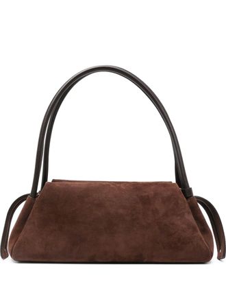 Santoni Wildleder-Schultertasche mit Rei&szlig;verschluss - Braun