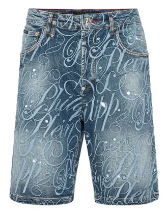 Philipp Plein Denim Shorts Formentera Logo