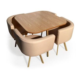 Paris Prix Ensemble Table de Repas & 4 Chaises Design Norway Beige