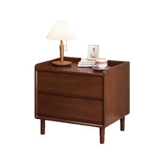 Generic Nachttisch mit Zwei stoffgefütterten Schubladen. Aus Massivholz gefertigt und mit verdecktem Griff. Geeignet for Wohnzimmer, Schlafzimmer und Arbeitsz