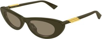 Bottega Veneta Femme, Accessoires, Vert, Taille: 51 MM Bv1447S Lunettes de soleil