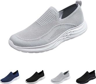 Generic Chaussures de marche pour personnes âgées légères et respirantes en maille - Confortables - Orthopédiques - Pour le jogging - Baskets dété larges avec