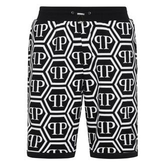 Philipp Plein Jogging Shorts Monogram - - Shorts - Herren - Schwarzk - 3XL