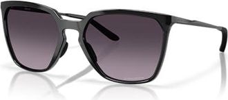 Oakley Lunettes de soleil rectangulaires carr&eacute;es Sielo Oo9480 pour femme, Encre noire polie/d&eacute;grad&eacute; gris Prizm, 57 mm