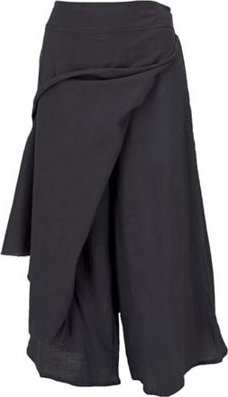 Guru Shop Guru-Boutique, Jupe-culotte Ethno, Jupe Maxi Boho, Jupe Dété, Noire, Ducoton, Size:S / M (40), Pantalons Longs