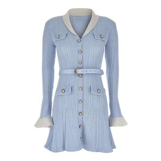 Self Portrait Shirt Kleider - - Dresses - Damen - Blau - M