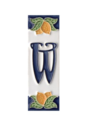 Generic Hausnummern, italienische Keramik-Zahlen und Buchstaben, Zitronendesign, Fliesengr&ouml;&szlig;e: 10 cm x 3,5 cm