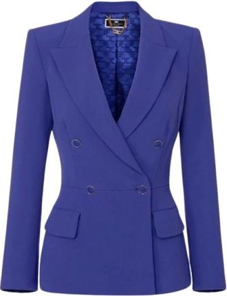 Elisabetta Franchi Femme, Vestes, Bleu, Taille: 44 FR Blazer Crois&eacute;