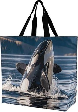 Generic Orque Sac Courses L&eacute;ger Tote Bag Grand Sac Fourre Tout Pour Quotidienne Gym Shopping