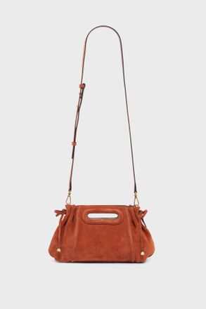 Gerard Darel Sac &agrave; main en cuir velours int&eacute;rieur m&eacute;tallis&eacute; - MINI DANY - Brandy