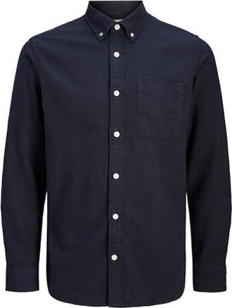 Jack & Jones Jprblubrook Twill Solid L/S T-Shirt Sn, Bleu Marine, M Hommes