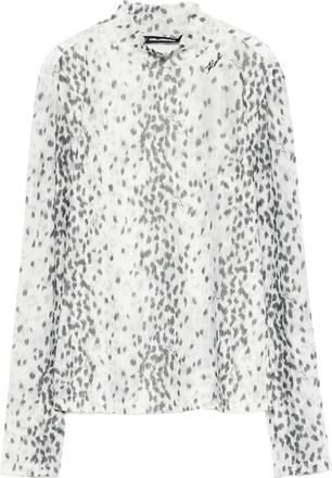 Karl Lagerfeld Bluse mit Stehkragen - Weiß