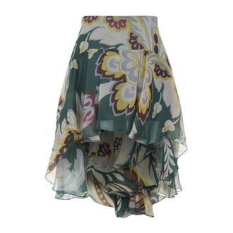 Etro Blumenmuster Seiden Mini Rock - - Skirts - Damen - Mehrfarbig - XS