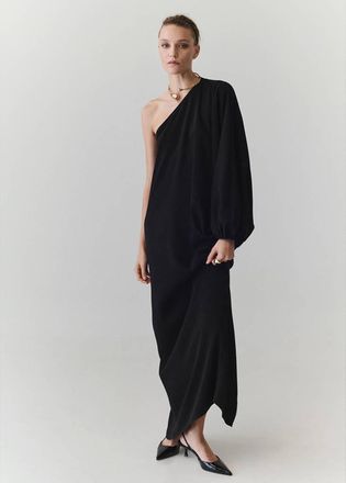 Mango Asymmetrisches Kleid mit Halskette schwarz - Damen - XS - MANGO