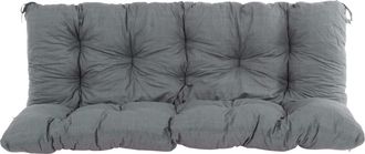 Patio Hollywoodschaukel Auflage 150x50 cm Frigiliana Sitzpolster grau Gartenbank Auflage gesteppt einteilig mit Schnüren