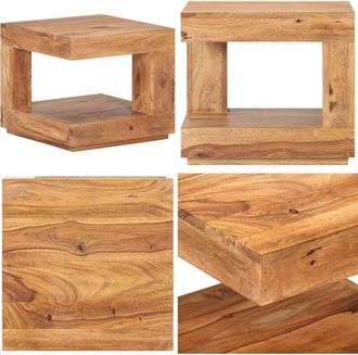 vidaXL Vidaxl - Table basse 45x45x40 cm Bois dacacia massif - Table Basse - Meuble Salon - Acacia Massif - Table Dappoint - Table Design - Home & Living