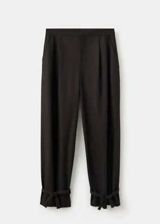 Mango Pantalon bouffant avec nauds chocolat - Femme - 32 - MANGO