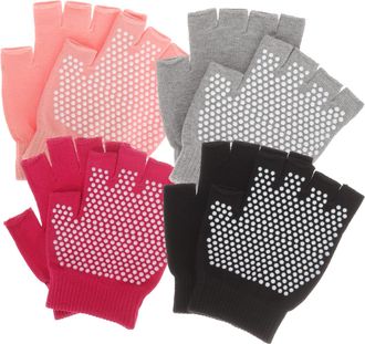 BESPORTBLE 4paare Decorative Yoga Handschuhe F&uuml;r Fitness-Handschuhe F&uuml;r Und Set Schwarz Orange Flexibel Und Komfortabel F&uuml;r Sicheres Training