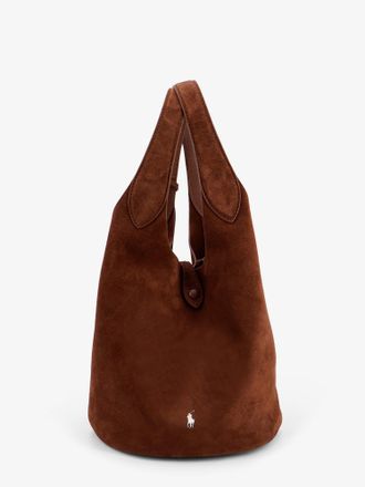 Ralph Lauren Play suede shoulder bag with contrasting logo - POLO RALPH LAUREN - gender_Woman