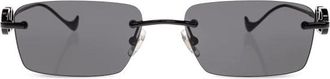 Valentino Garavani Lunettes de soleil rectangulaires VLogo - unisex - Accessoires - Noir - Taille: 55 MM