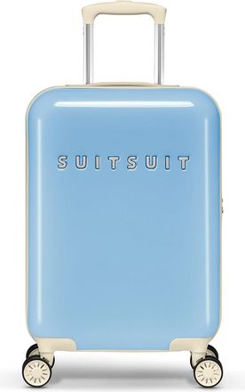 SuitSuit Handgep&auml;ck Koffer mit 4 Rollen 55 x 35 x 20 cm - Hartschalen Kabinentrolley mit TSA-Schloss - Fabulous Fifties Chambray Blue