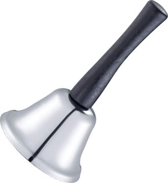 Westmark Handglocke/Rezeptionsglocke, ø 6,5 cm, Klarer Klang, Holz/Stahl, Jingle, Silber/Schwarz, 63252260