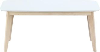 Miliboo Design Bank 100 cm Wei&szlig; und Holz leena