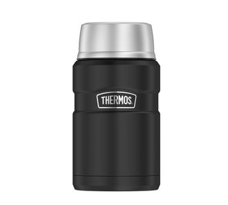 Thermos STAINLESS KING Thermobeh&auml;lter f&uuml;r Essen schwarz matt 0,70l - Edelstahl, absolut dicht, h&auml;lt Speisen 14h hei&szlig; & 24h kalt, BPA-frei