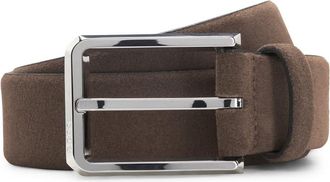 HUGO BOSS G&uuml;rtel aus Veloursleder mit polierter Metallschlie&szlig;e in
