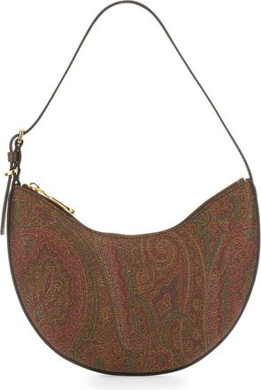 Etro Womens Essential Small Hobo Bag Brown Cotton Shoulder