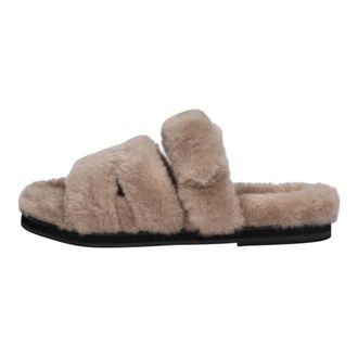 Bibi Lou Femme, Chaussures, Beige, Taille: 38 EU Mule en fausse fourrure