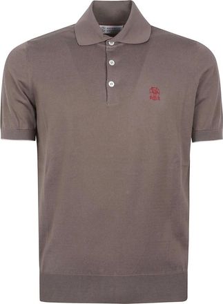 Brunello Cucinelli Homme, Tops, Brun, Taille: M Polo avec Logo