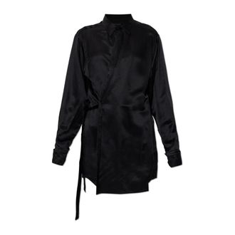 Balenciaga Satin-Hemd mit G&uuml;rtel - - Blouses & Shirts - Damen - Schwarzk - S