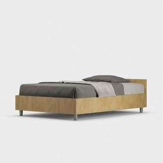 ITYhome Modernes Polsterbett mit Bettkasten 120x200cm Nuamo - Natur