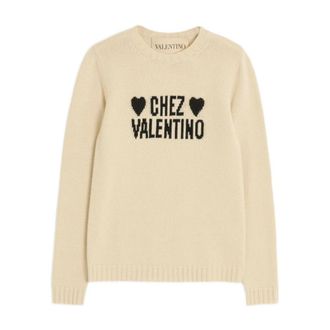 Valentino Garavani Femme, Pulls, Beige, Taille: 40 FR Chez Valentino Sweater
