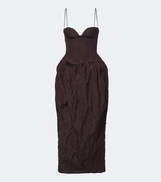 Magda Butrym Robe longue en coton m&eacute;lang&eacute;