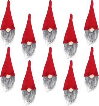 Vosarea 10 Stücke Weihnachten Flaschen Deko, Weinflasche Abdeckung, Gesichtslose Weihnachtsmann Weinflasche Hut, Weihnachten Flaschenüberzug Deko Topper für T