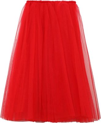 Comme Des Garçons jupe mi-longue à design plissé - Rouge