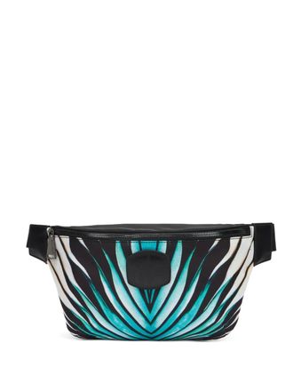Roberto Cavalli Gürteltasche mit Blatt-Print - Blau
