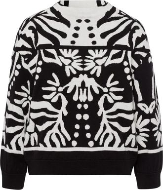 Tuzzi Nero Kontrast Jacquard Pullover Moderner Look - - Knitwear - Damen - Schwarzk - M