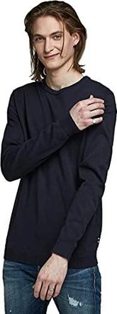 Jack & Jones Jjebasic Knit Crew Neck Noos, Pull Homme, Bleu (Navy Blazer), Medium