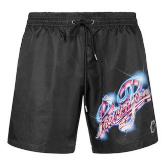 Philipp Plein Homme, Maillots de bain, Noir, Taille: L Jogging Printed Shorts Hologram