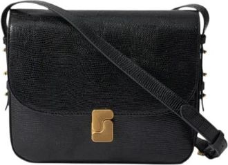 SOEUR Soeur, Femme, Sacs, Noir, Taille: ONE Size Sac Maxi en Cuir de L&eacute;zard - Noir