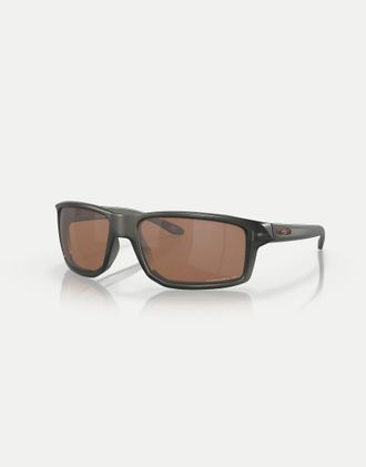 Oakley Gibston - Rechteckige, polarisierte Sonnenbrille in mattem Rauchgrau mit braunen verspiegelten Gl&auml;sern